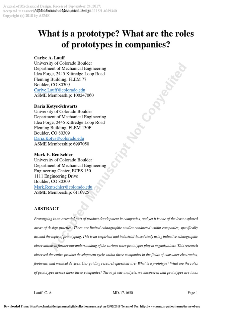Accepted Manuscript Not Copyedited: What Is A Prototype? What Are The ...
