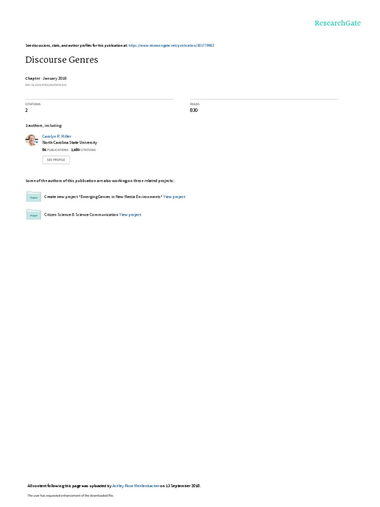 Discourse Genres | PDF | Genre | Linguistics