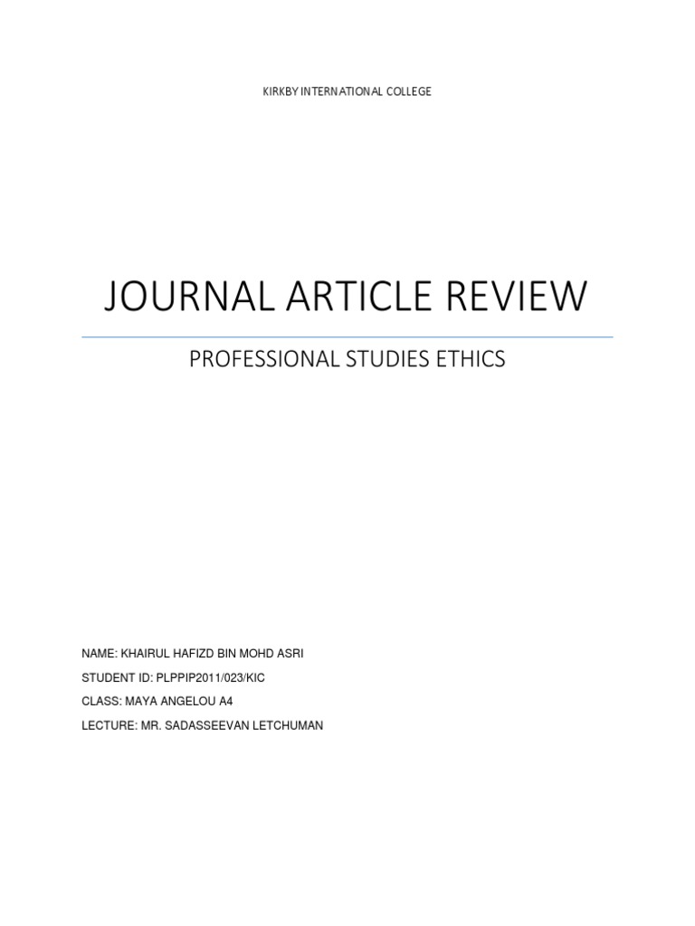 Journal Article Review | PDF | Classroom Management | Teacher Education