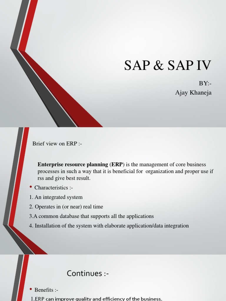 Sap & Sap Iv | PDF | Enterprise Resource Planning | Application Software