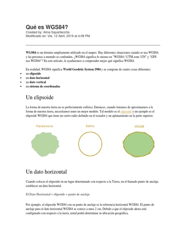 Qué es WGS84 y sus componentes | PDF | Sistema coordinado | Naturaleza