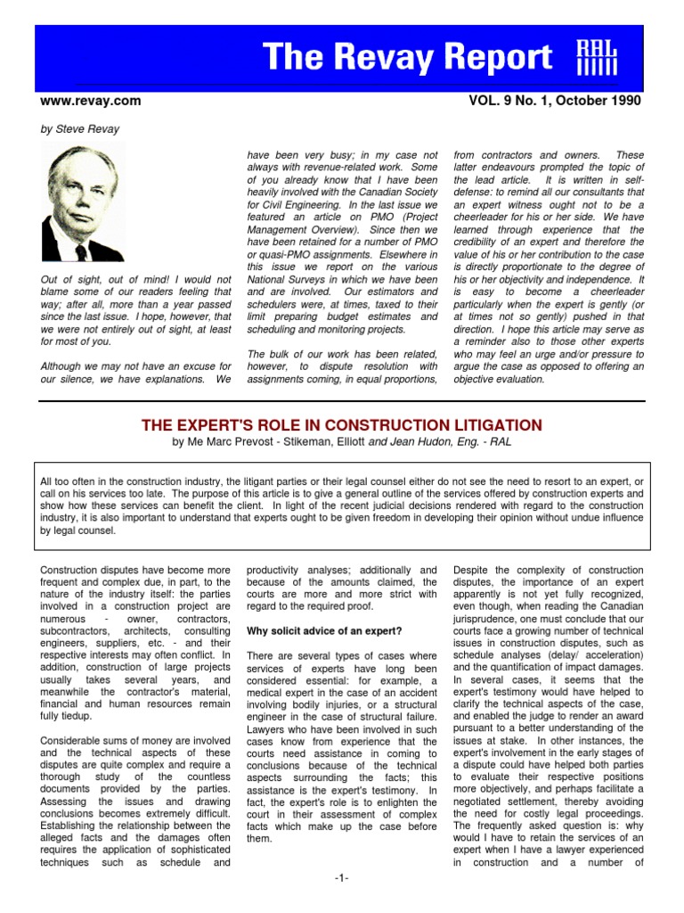 Expert Witnesses in Construction Disputes | PDF | Testimony | Expert ...