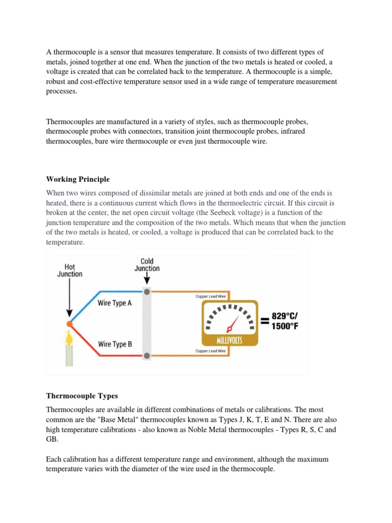 Thermocouple | PDF | Thermocouple | Applied And Interdisciplinary Physics