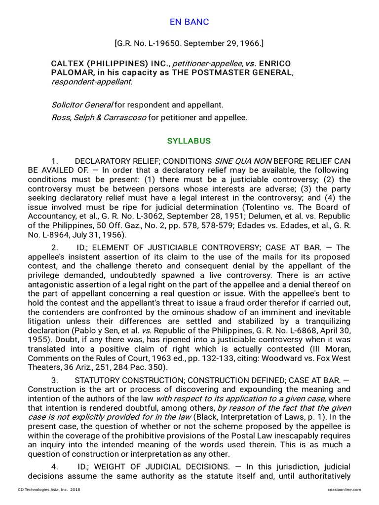 Caltex Case | PDF | Statutory Interpretation | Judgment (Law)