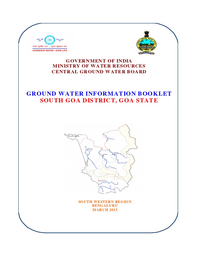 Ground Water Information Booklet South - Goa-2012 | PDF | Groundwater ...