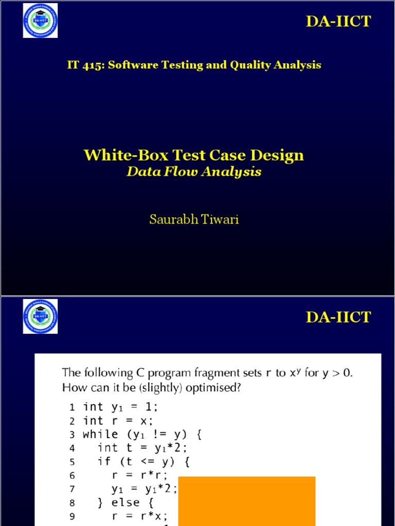 White-Box Test Case Design: Da-Iict | PDF | Computer Programming ...