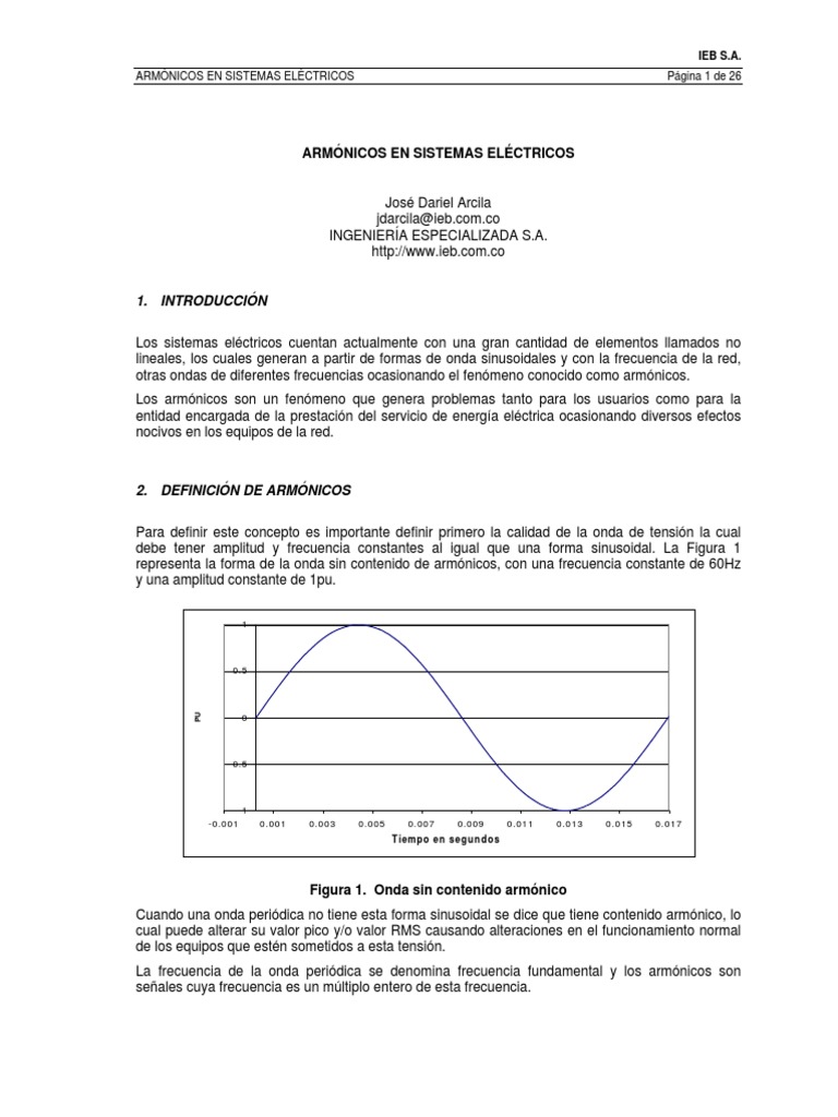 Armonicos en Sistemas Electricos PDF | PDF | Armónico | Corriente eléctrica