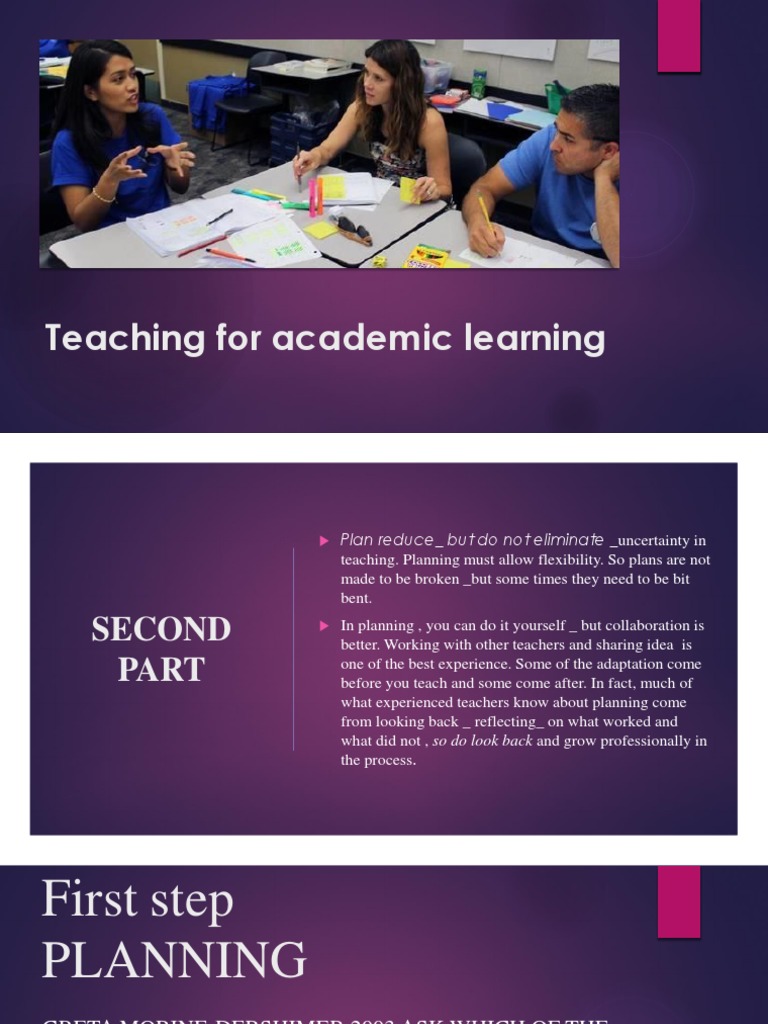 Teaching For Academic Learning | PDF | Learning | Teaching