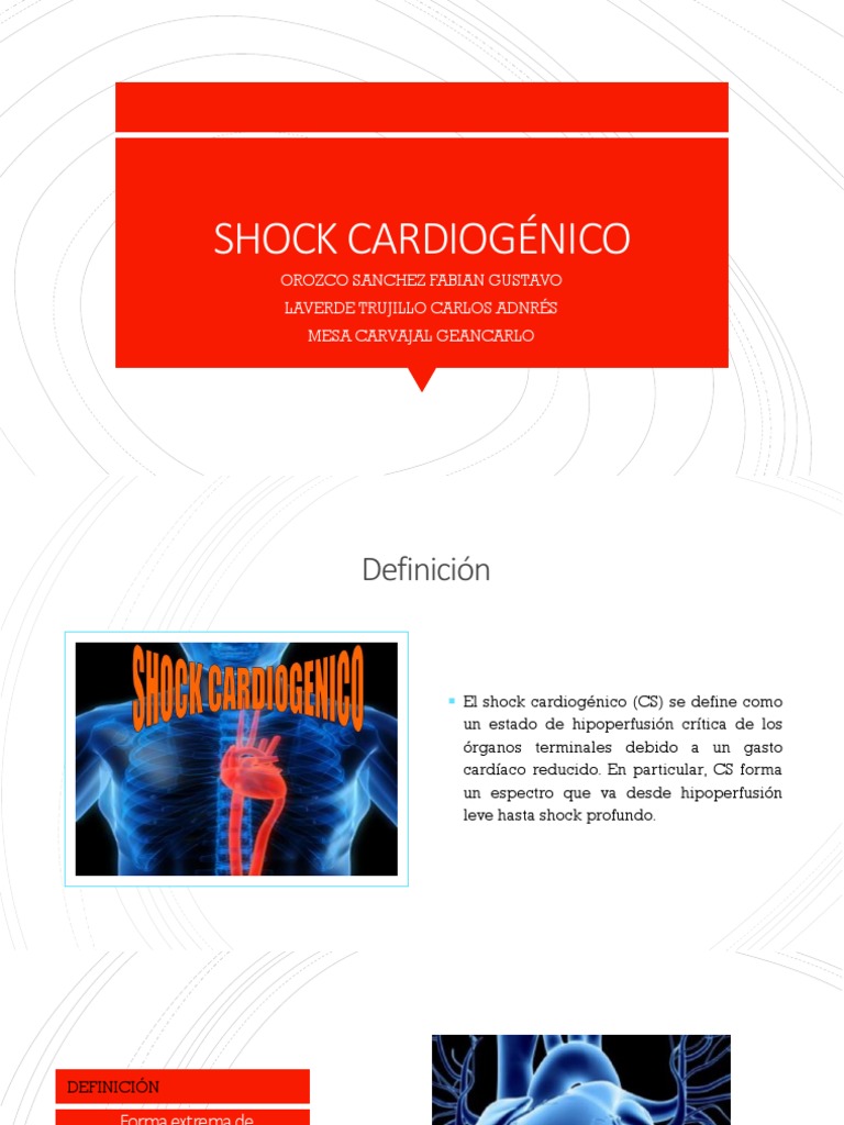 Shock Cardiogenico | PDF | Choque (circulatorio) | Corazón