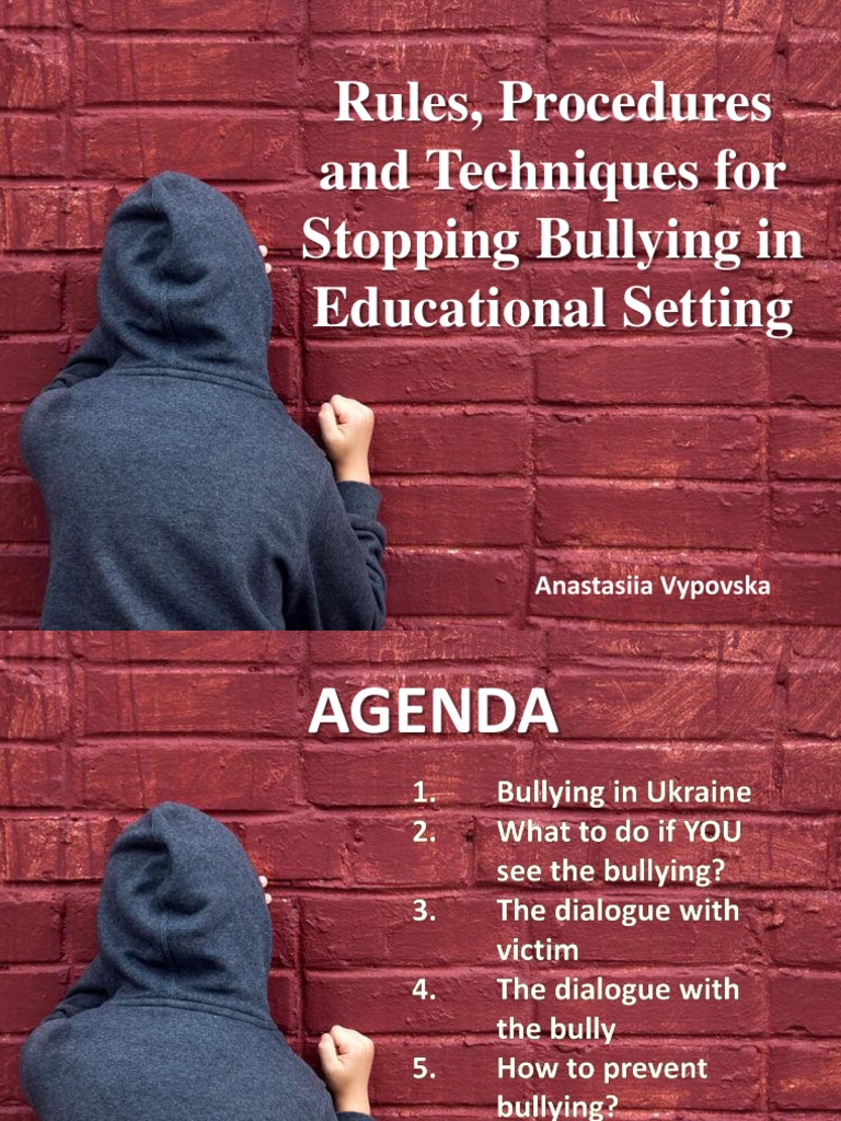 Rules, Procedures and Techniques For Stopping Bullying | PDF