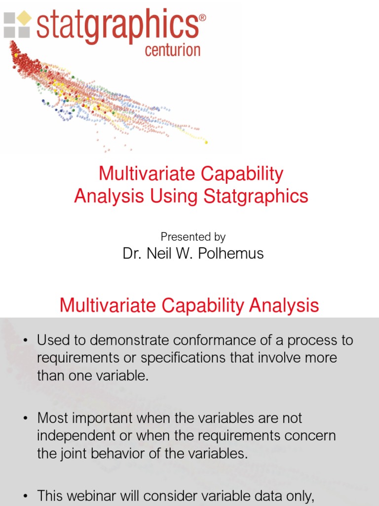 Multivariate Capability Analysis Using Statgraphics: Visualizing ...