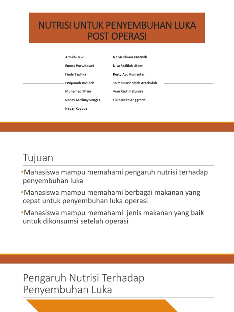 Nutrisi Untuk Penyembuhan Luka Post Op | PDF