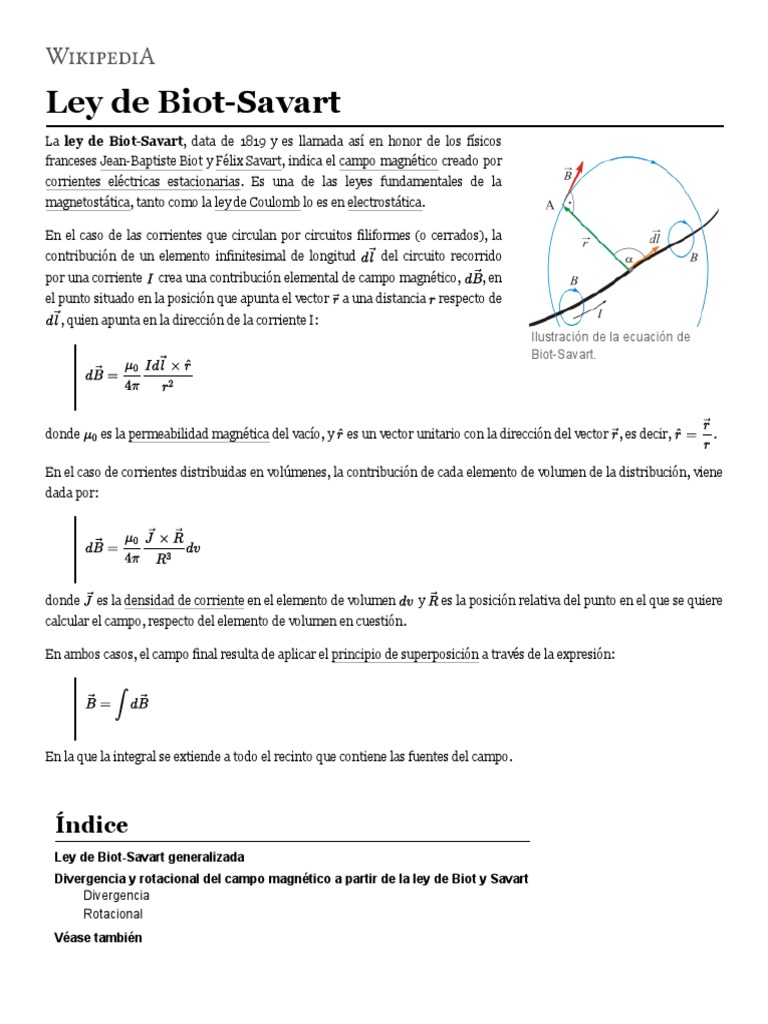 Ley de Biot-Savart | Física | Análisis matemático