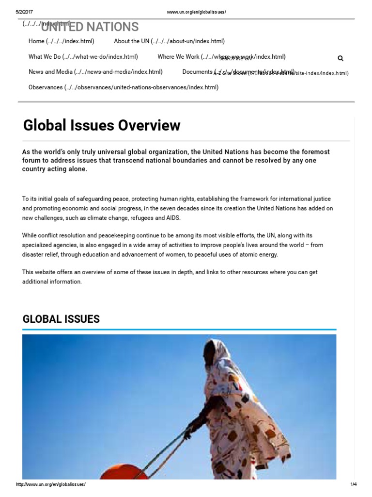 Global Issues Overview: United Nations | PDF | United Nations ...