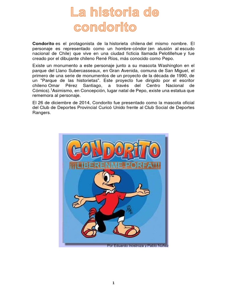 Historia y características de Condorito | PDF | Chile | Ropa