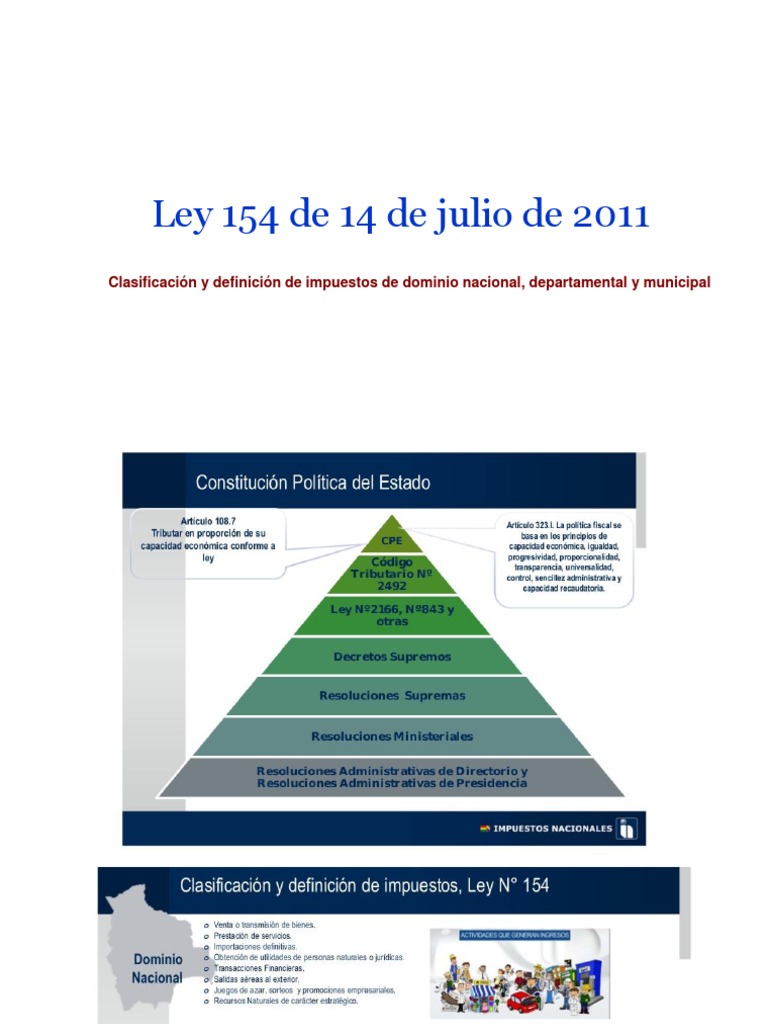 Ley 154 | PDF | Impuestos | Gobierno