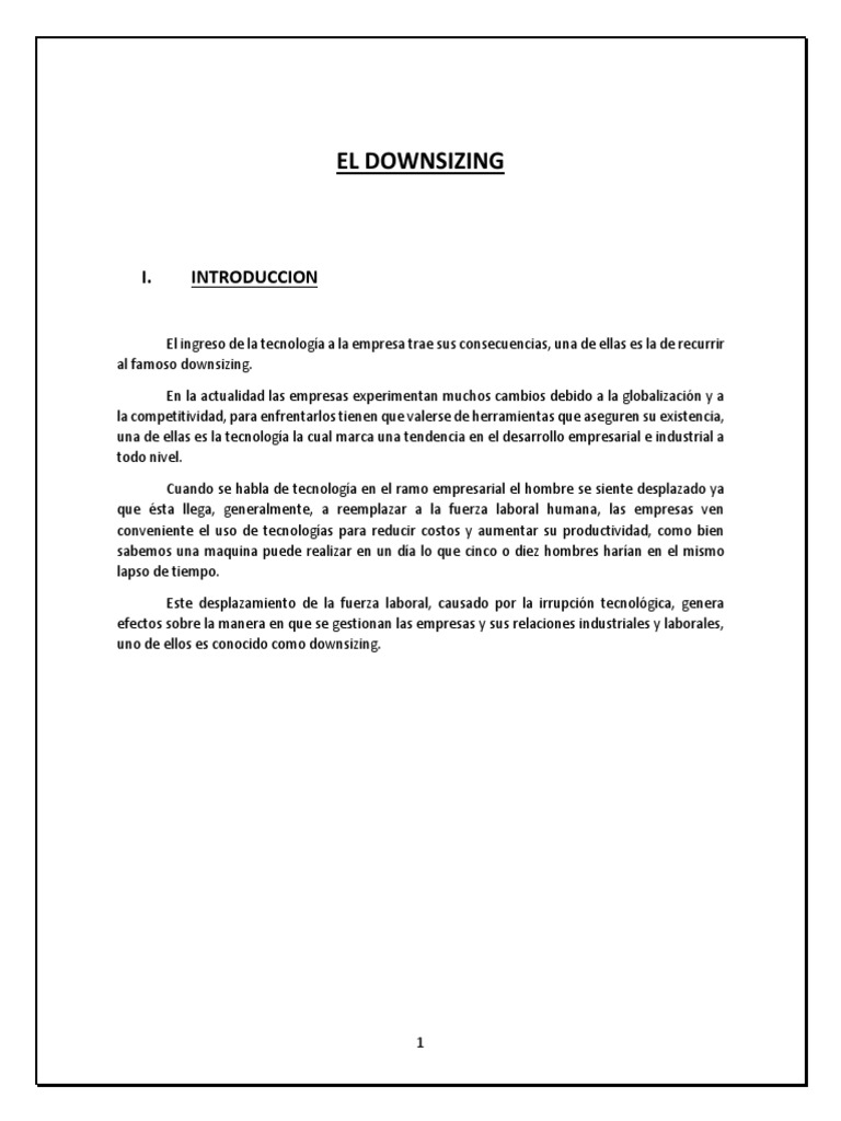 Downsizing | PDF | Planificación | Business