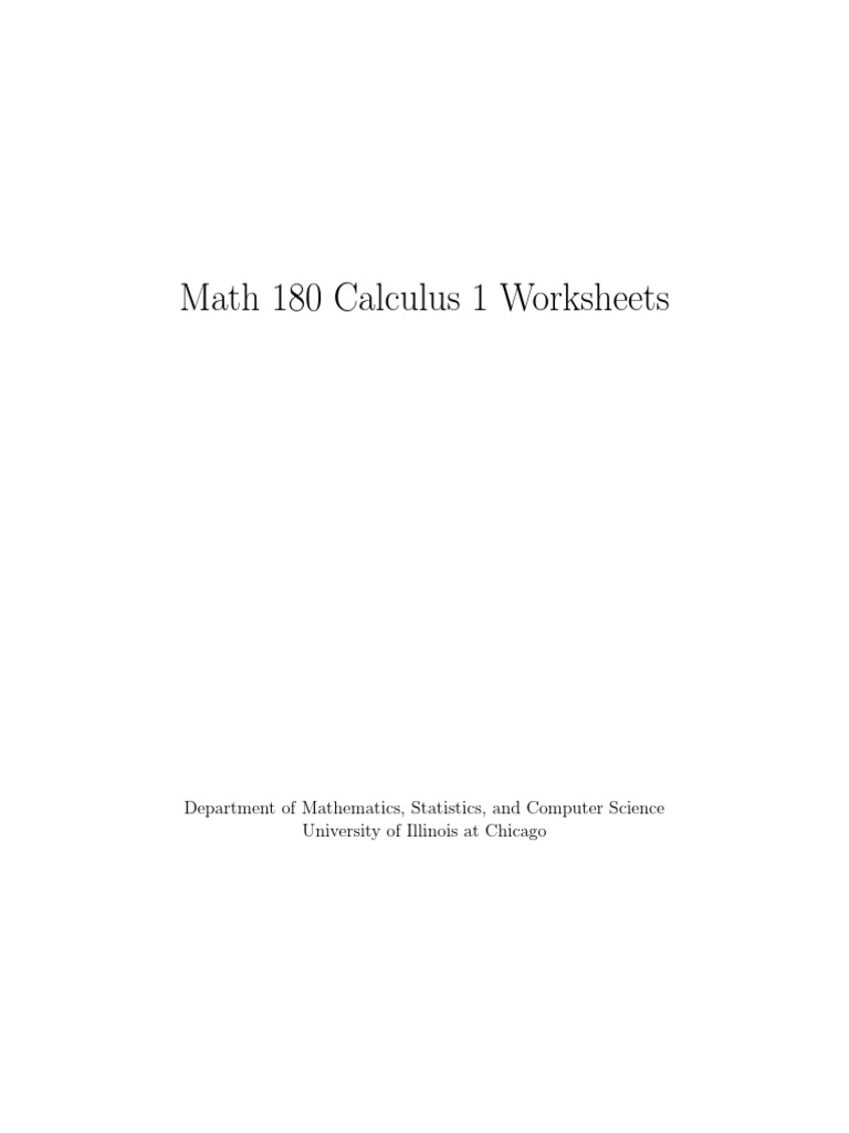 UIC Worksheet Bundle 2019 | PDF | Maxima And Minima | Derivative