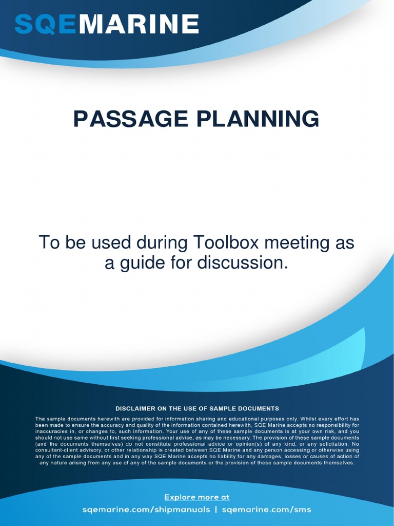Passage Planning Toolbox Meeting Guide | PDF | Technology & Engineering