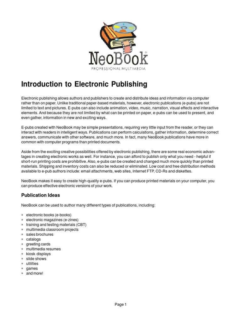 NeoBook PDF | PDF | Publishing | Electronic Publishing