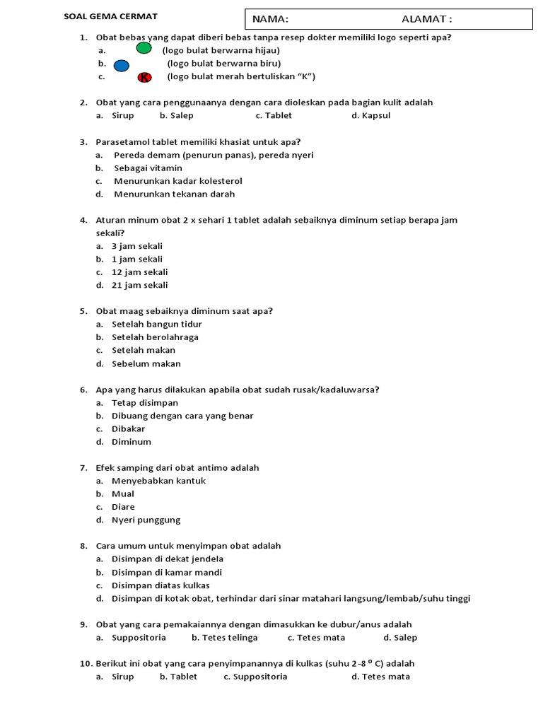 Soal Gema Cermat | PDF | Kesehatan Holistik