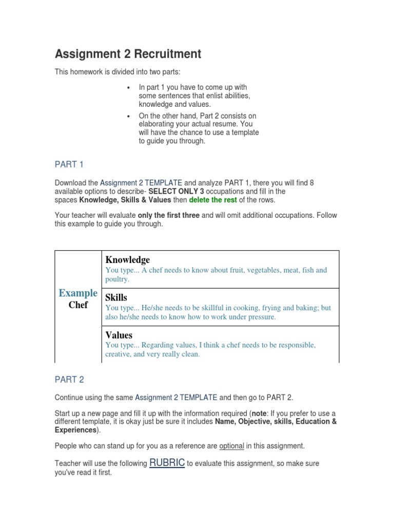 Resume Building Assignment | PDF