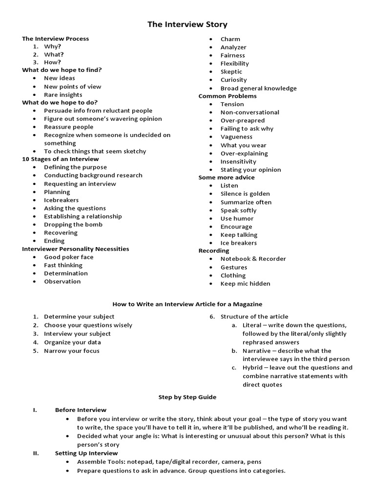 The Interview Story | PDF | Interview