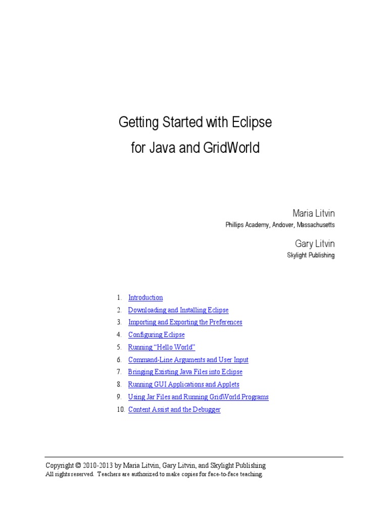 Eclipse Pdf Pdf Eclipse Software Java Programming Language 