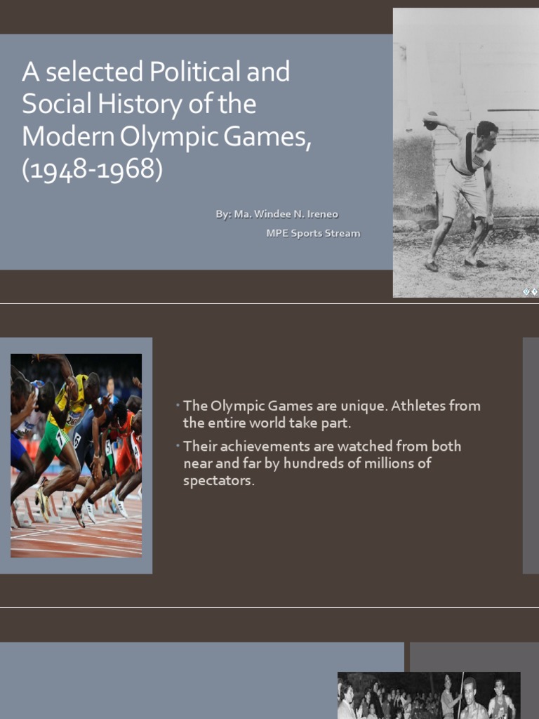 A Selected Political and Social History of The Modern Olympic Games ...