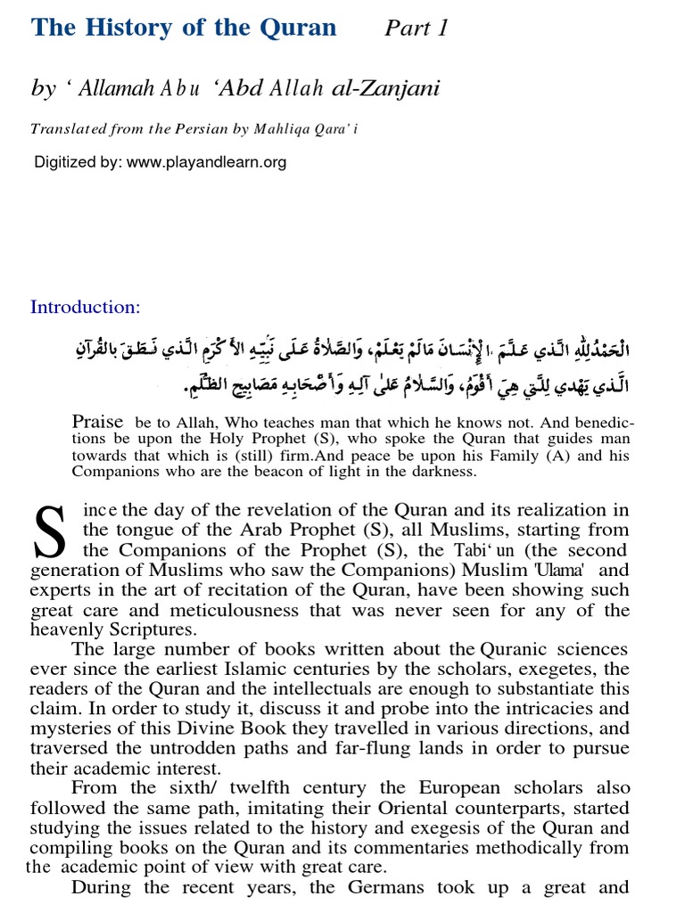 History of Quran | Download Free PDF | Quran | Islam