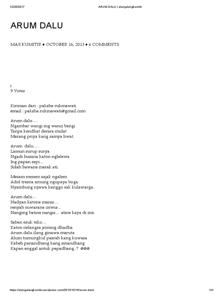 ARUM DALU - Alangalangkumitir | PDF