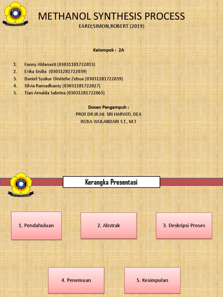 Proses Sintesis Metanol Efisien | PDF