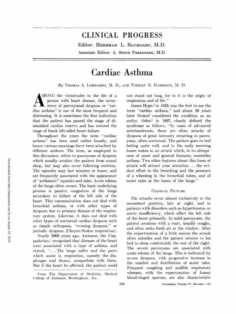 Asthma Cardiale | PDF | Ventricle (Heart) | Diastole