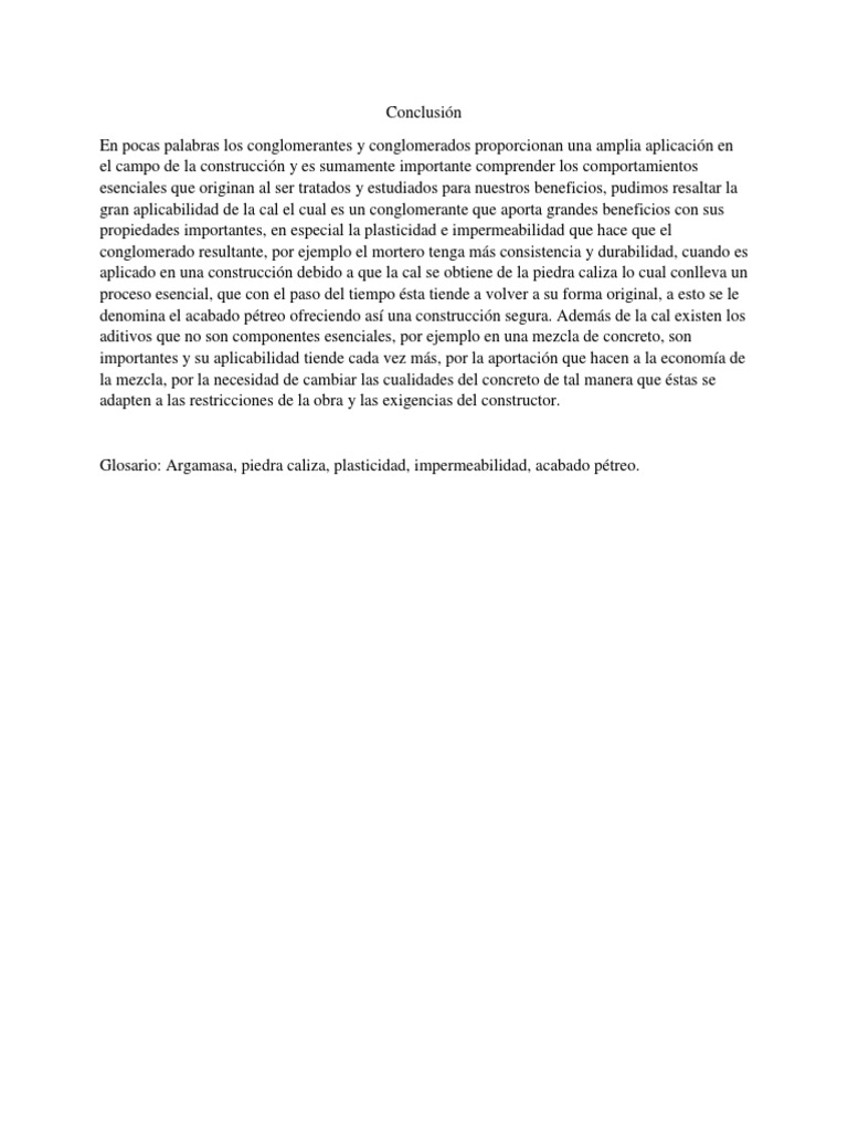 Conclusión y Glosario | PDF