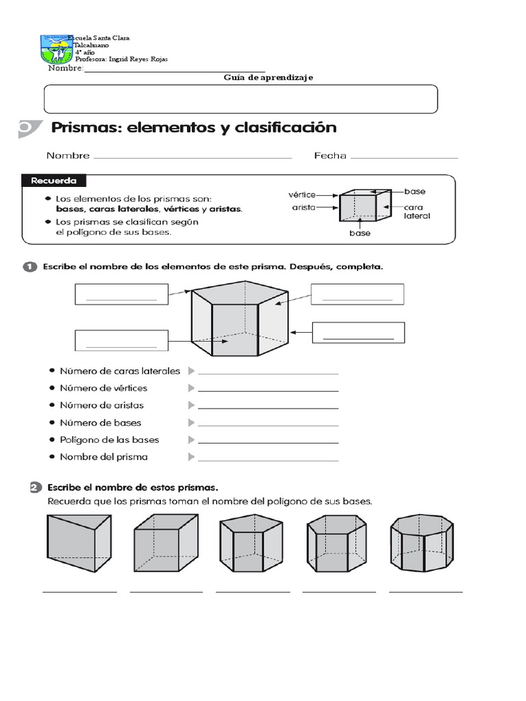 Guia de Figuras 3D y 2D 4° Basico | PDF