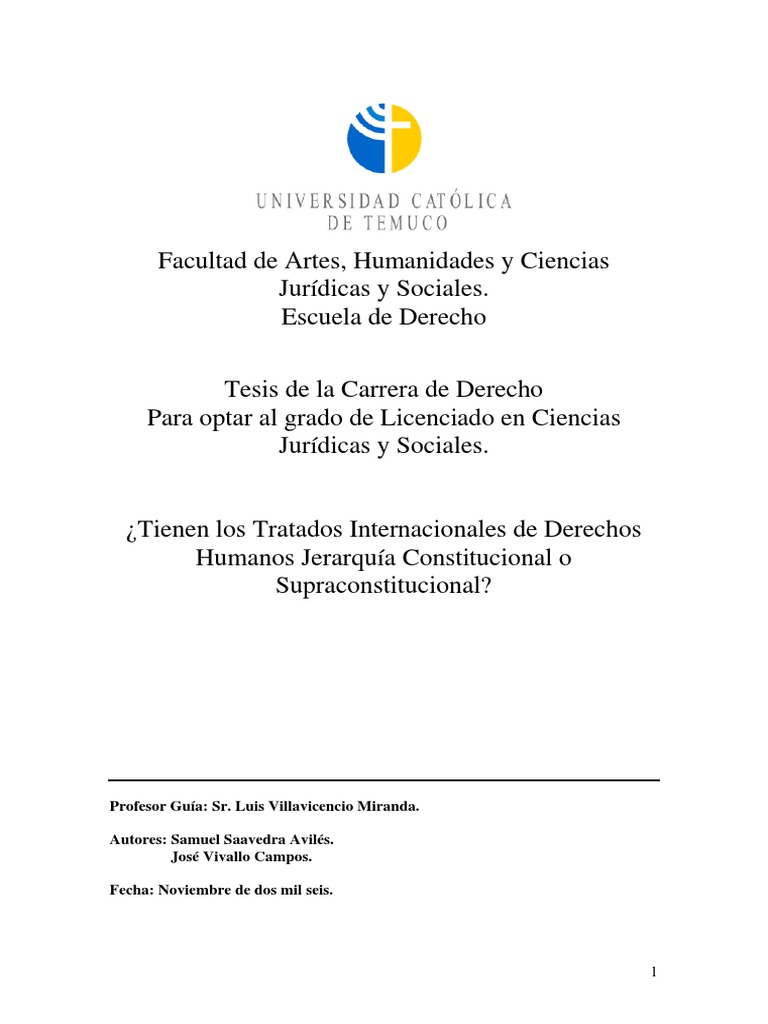 Tesis Samuel Saavedra | PDF | Derechos humanos | Tratado