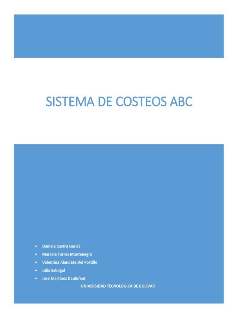 Sistema de costeo ABC: características y aplicación | PDF | Costo ...