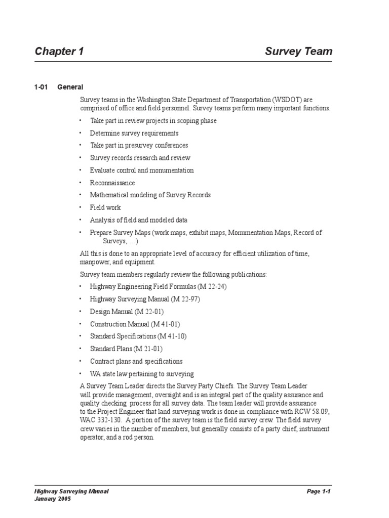 Chapter 1 Survey Team | PDF | Surveying | Engineer