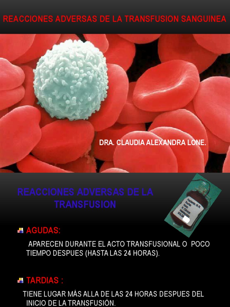 Reacciones Adversas de La Transfusion | PDF | Transfusión de sangre | Sangre