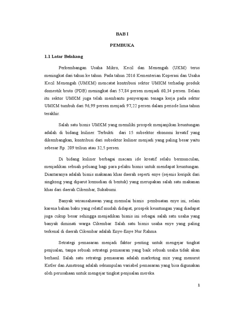 Proposal Bisnis Enye Nur Rahma | PDF