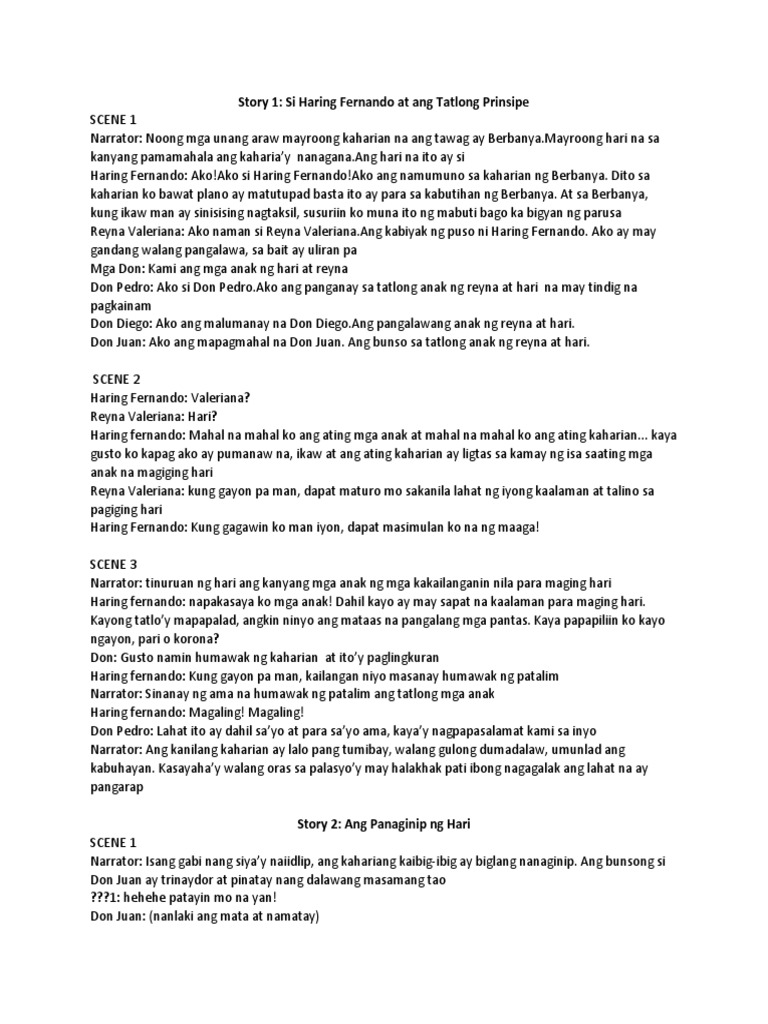 Ibong Adarna Script | PDF