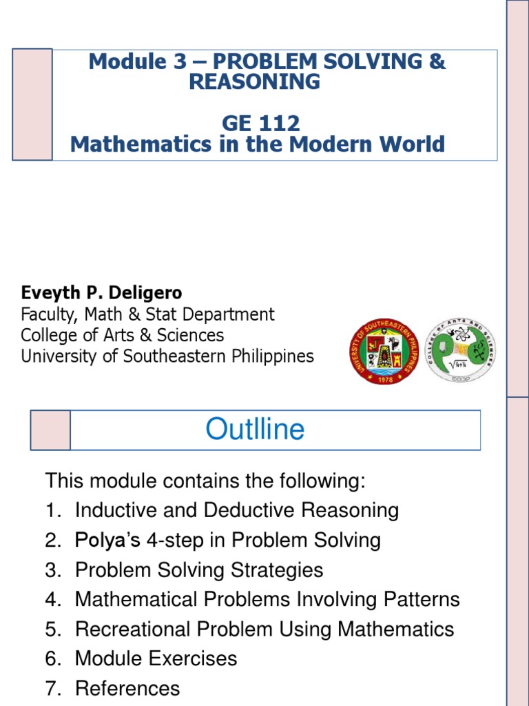 Module 3 - Problem Solving | PDF | Inductive Reasoning | Reason