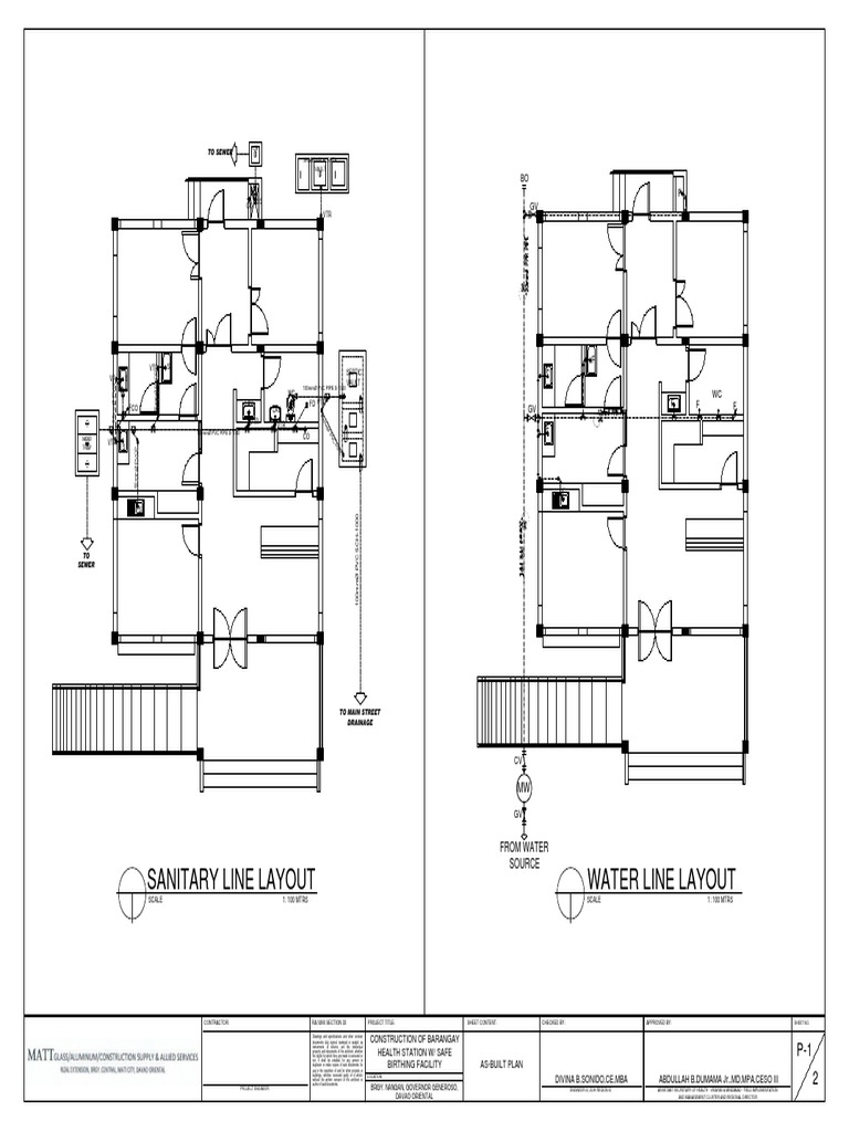 Sanitary Line and Water Line | PDF