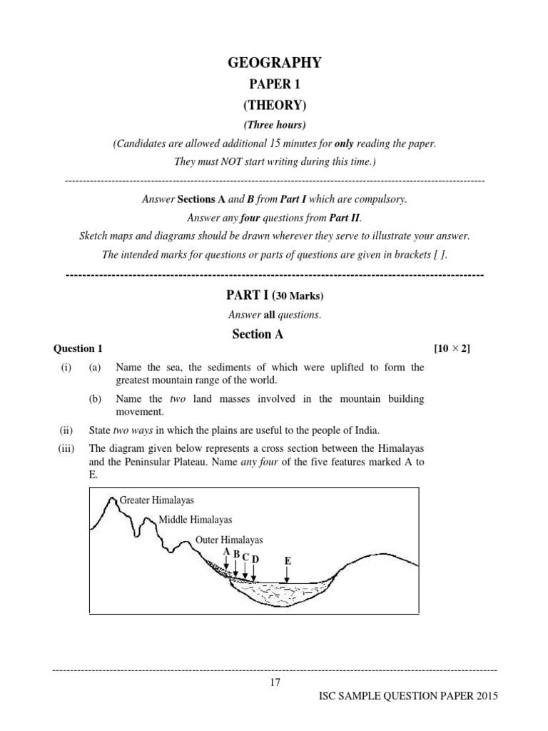 Paper 1 (Theory) : Geography | PDF | Himalayas | Earth Sciences