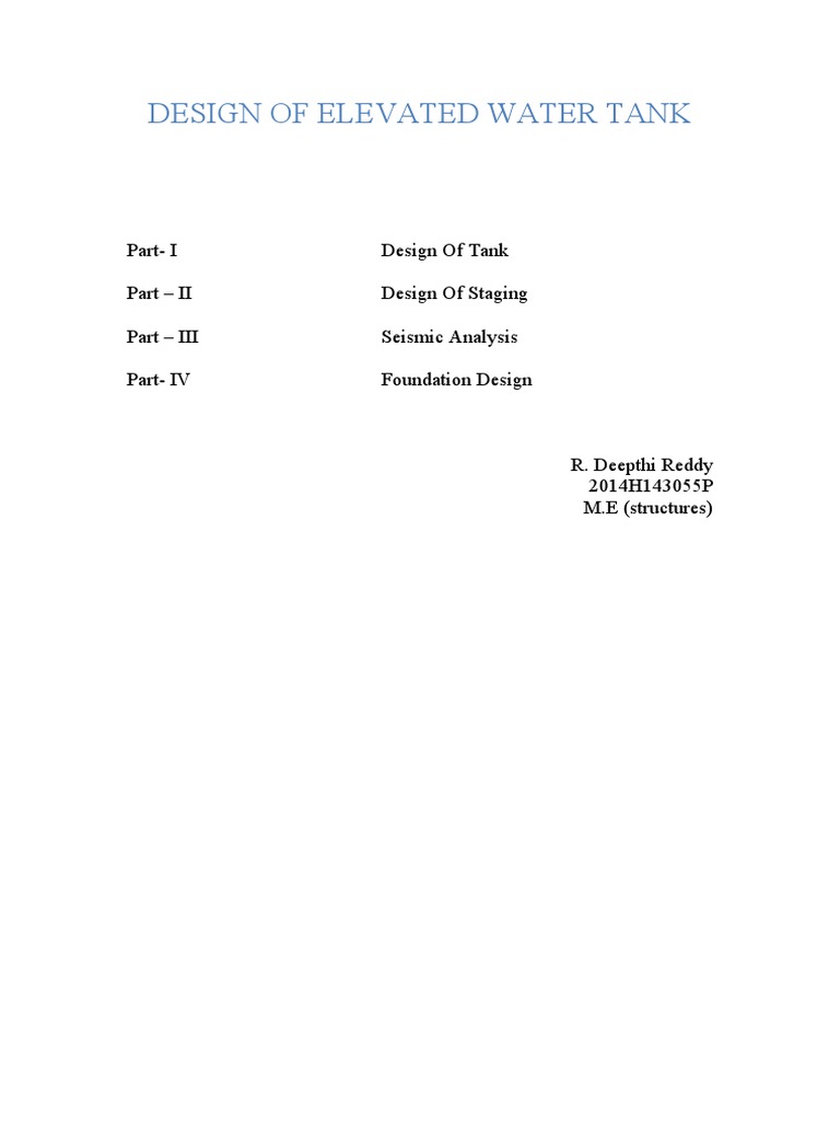Design of Water Tank | PDF | Stress (Mechanics) | Bending