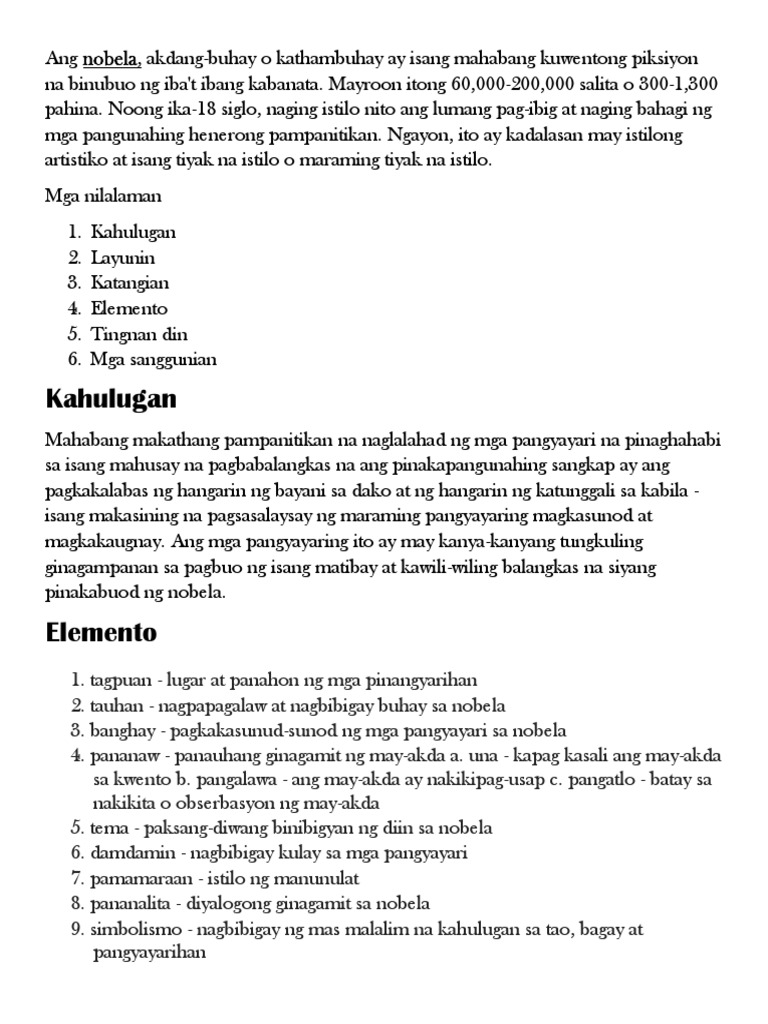 Ang Nobela | PDF