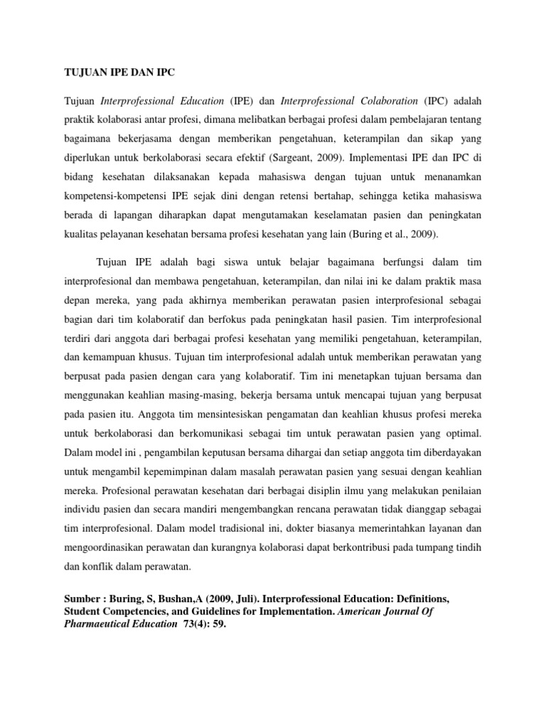 Tujuan Ipe Dan Ipc | PDF