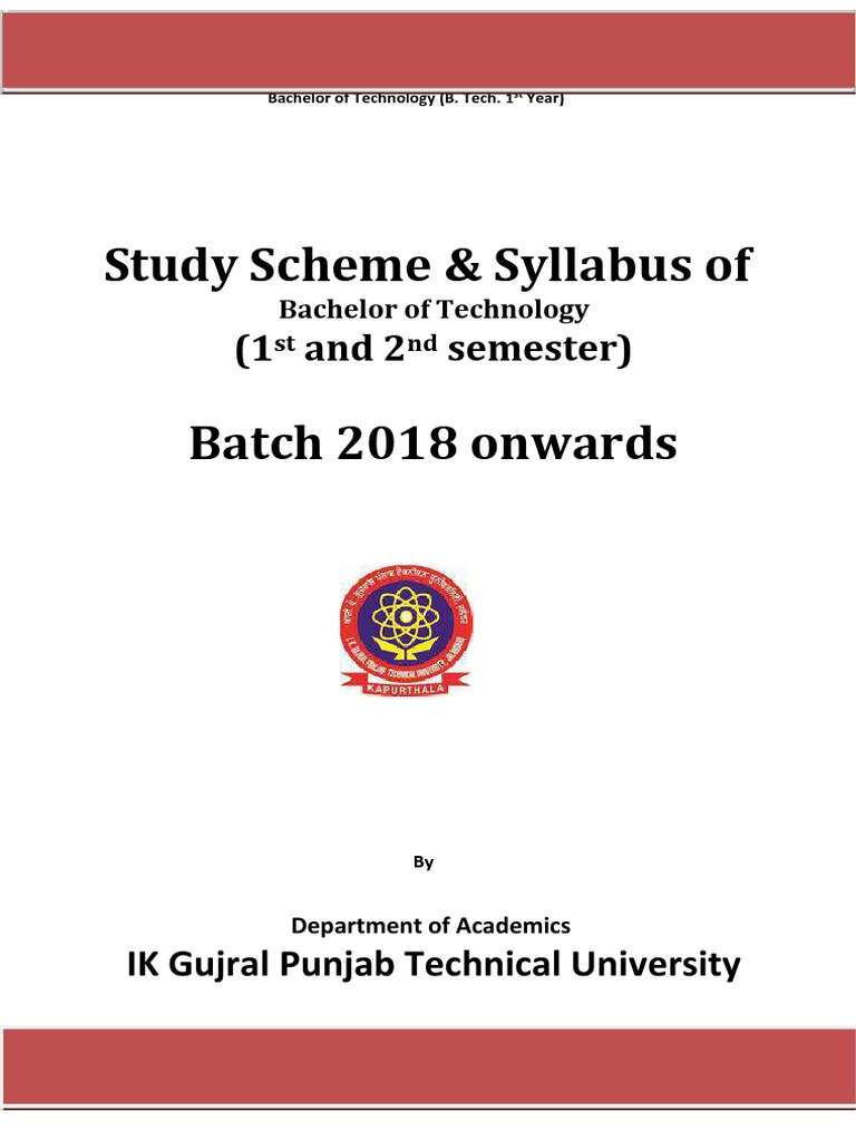 02 - 05 - 2019 Final Syllabus B Tech 1st Year | PDF | Torque | Collision