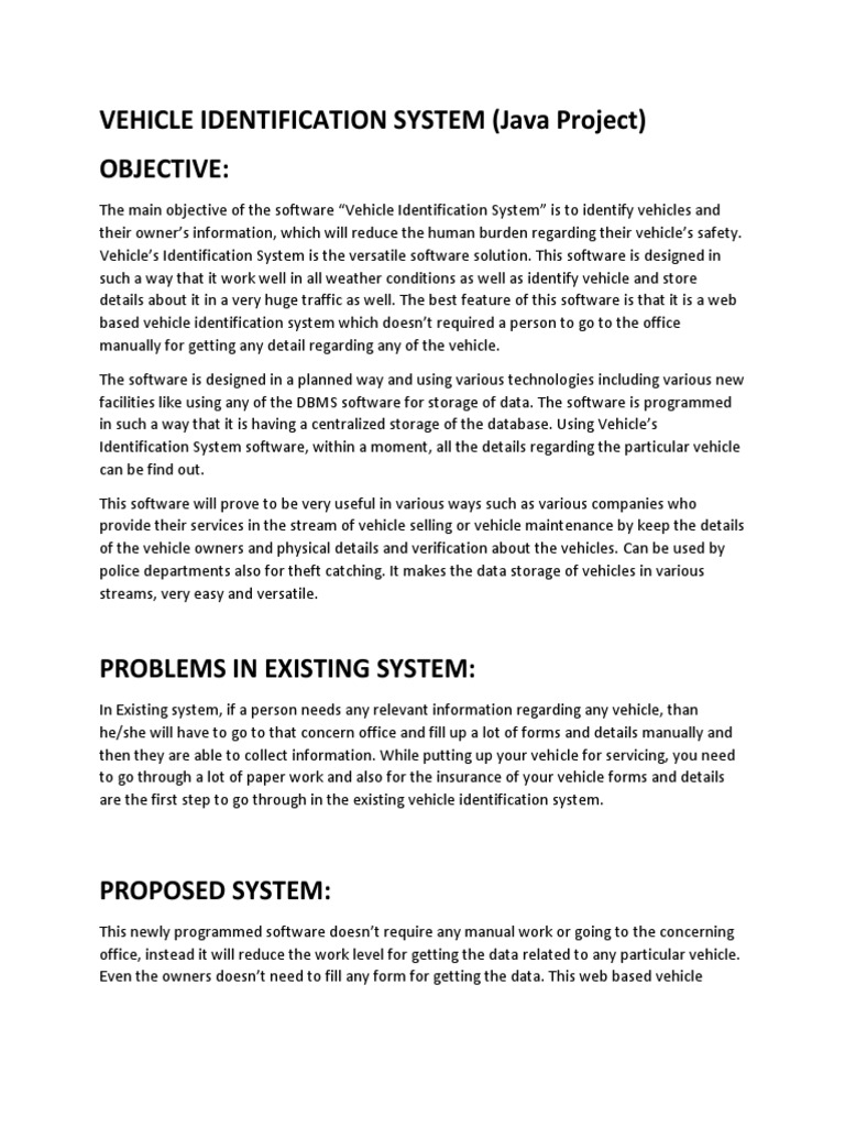 Web-Based Vehicle Identification System | PDF | Databases | Information ...