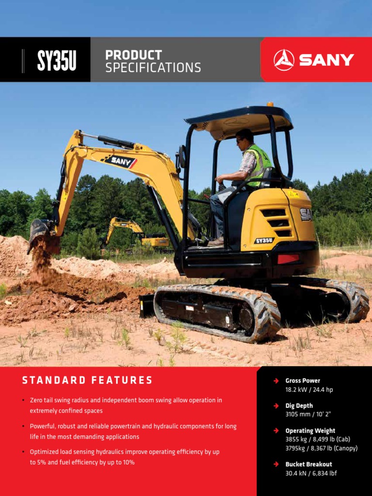 Sany Sy35u | PDF | Vehicles | Vehicle Technology